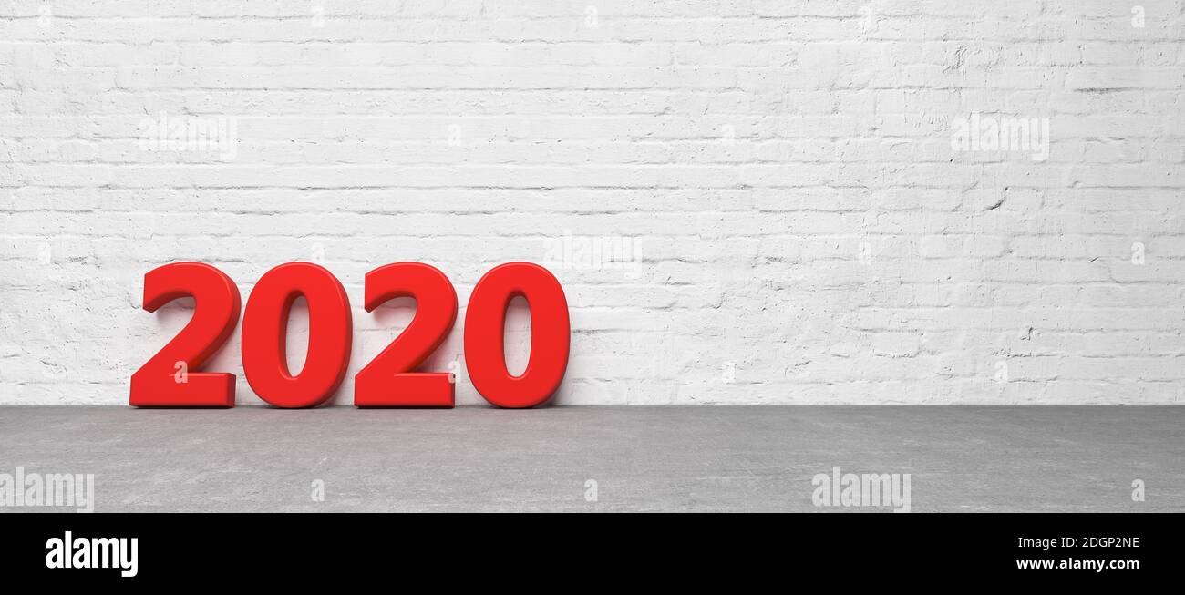 Happy near year 2020 symbol - 3D Illustration Stock Photo - Alamy