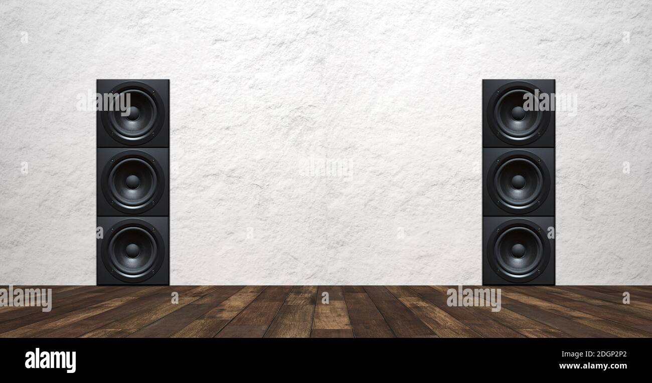 Sound speaker in front of background - 3D Illustration Stock Photo - Alamy