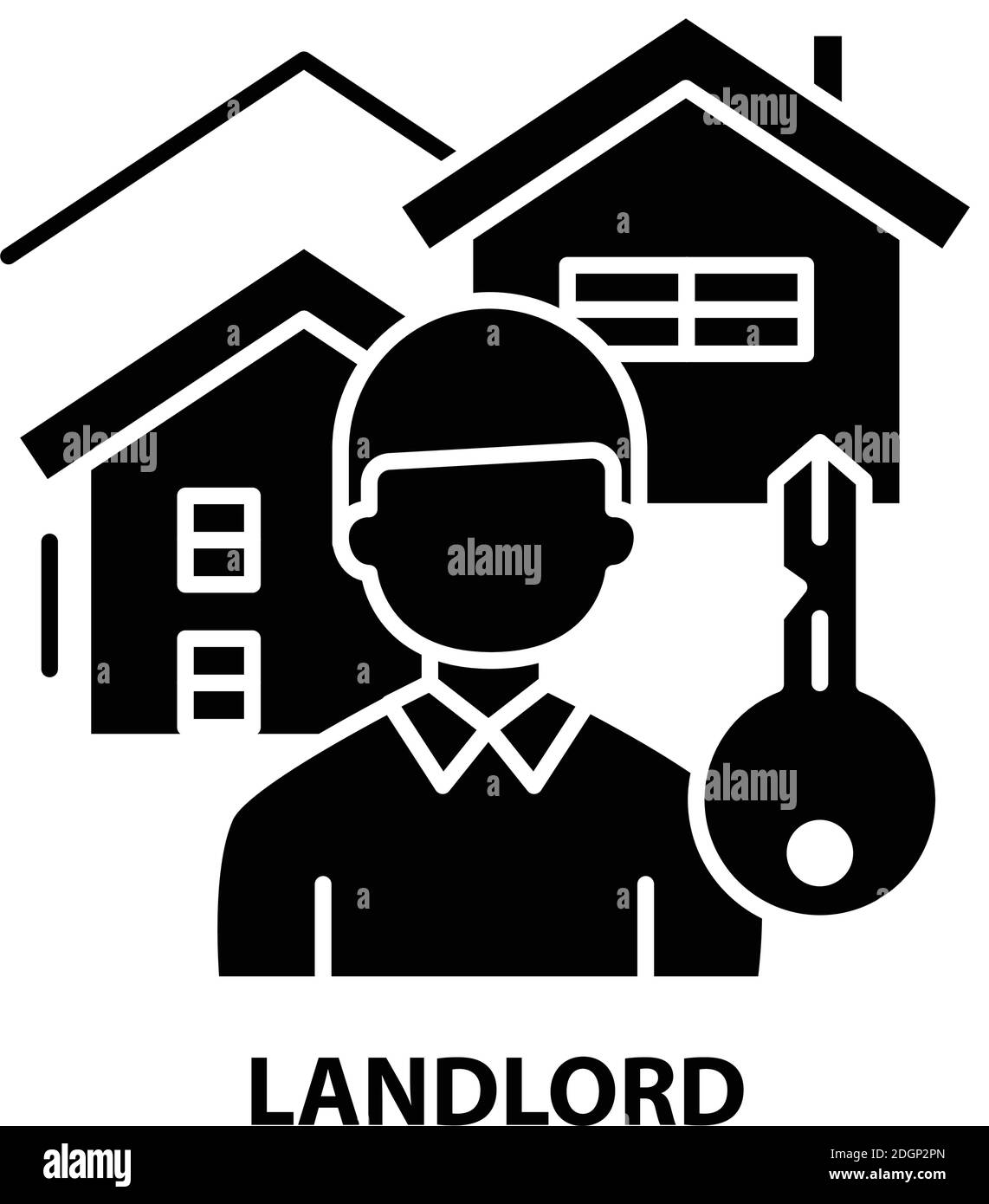 landlord icon, black vector sign with editable strokes, concept ...
