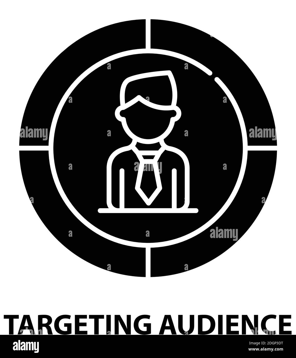 targeting audience icon, black vector sign with editable strokes ...