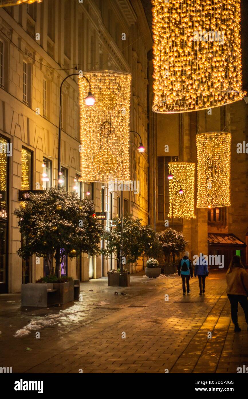 Vienna's inner city illuminated by christmas lights Stock Photo - Alamy