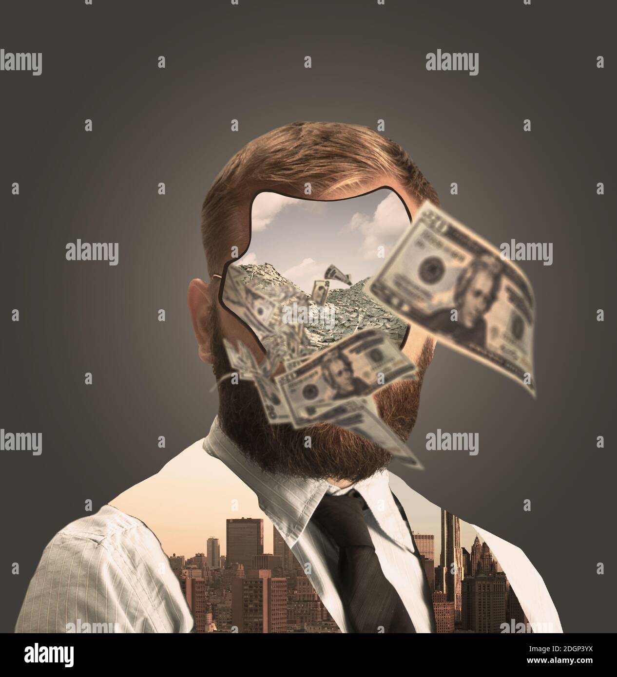 Double exposure portrait money hi-res stock photography and images - Alamy