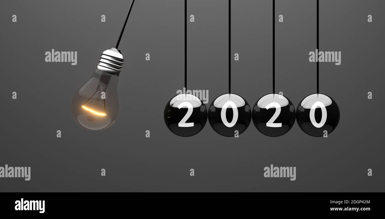 Happy near year 2020 symbol - 3D Illustration Stock Photo - Alamy