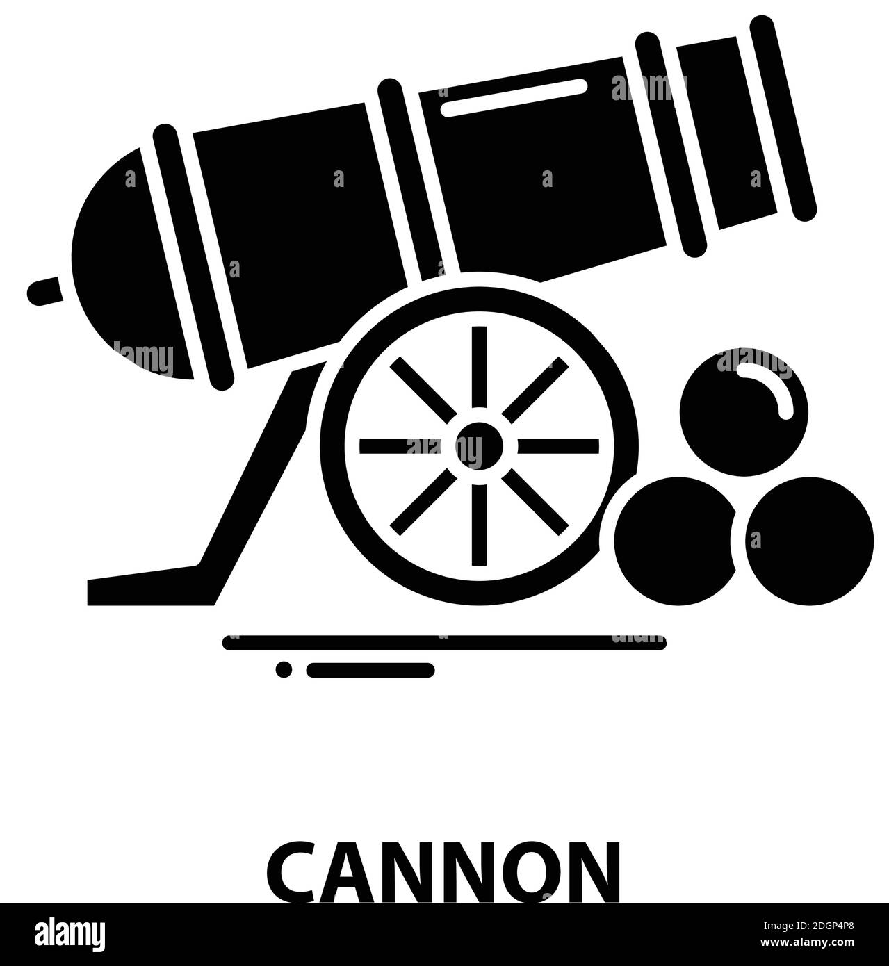 cannon symbol icon, black vector sign with editable strokes, concept ...