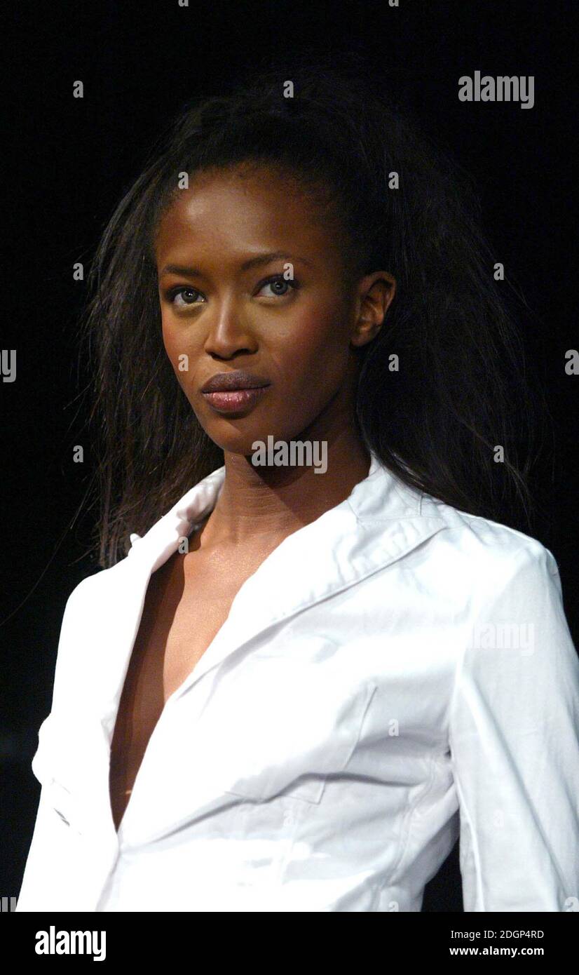 Naomi Campbell at the Katharine Hamnett show, part of London Fashion ...