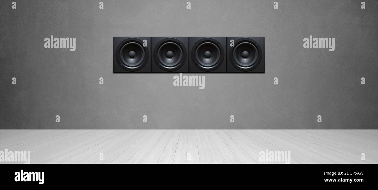 Sound speaker in front of background - 3D Illustration Stock Photo - Alamy