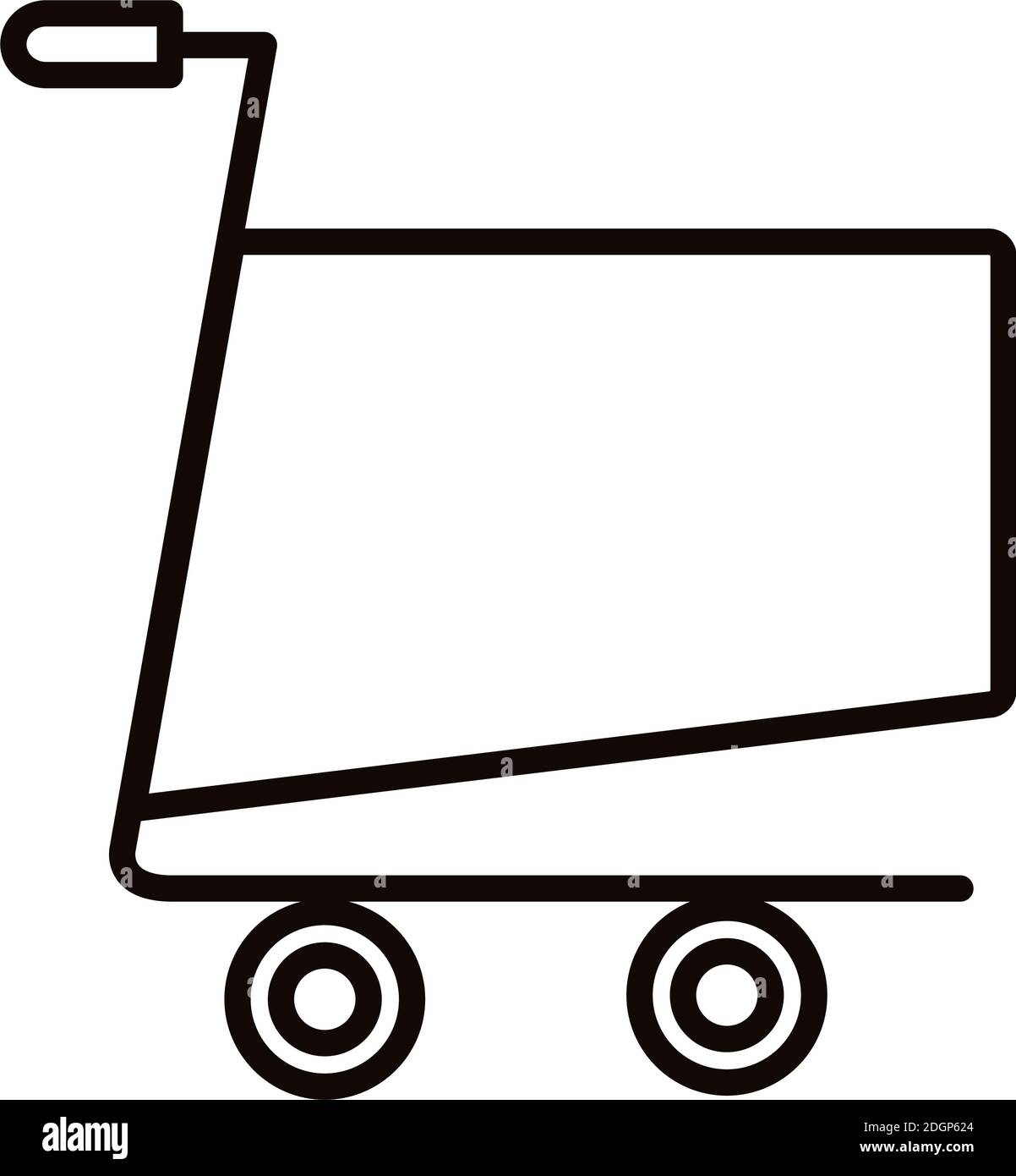 shopping cart trolley supermarket line style icon vector illustration ...