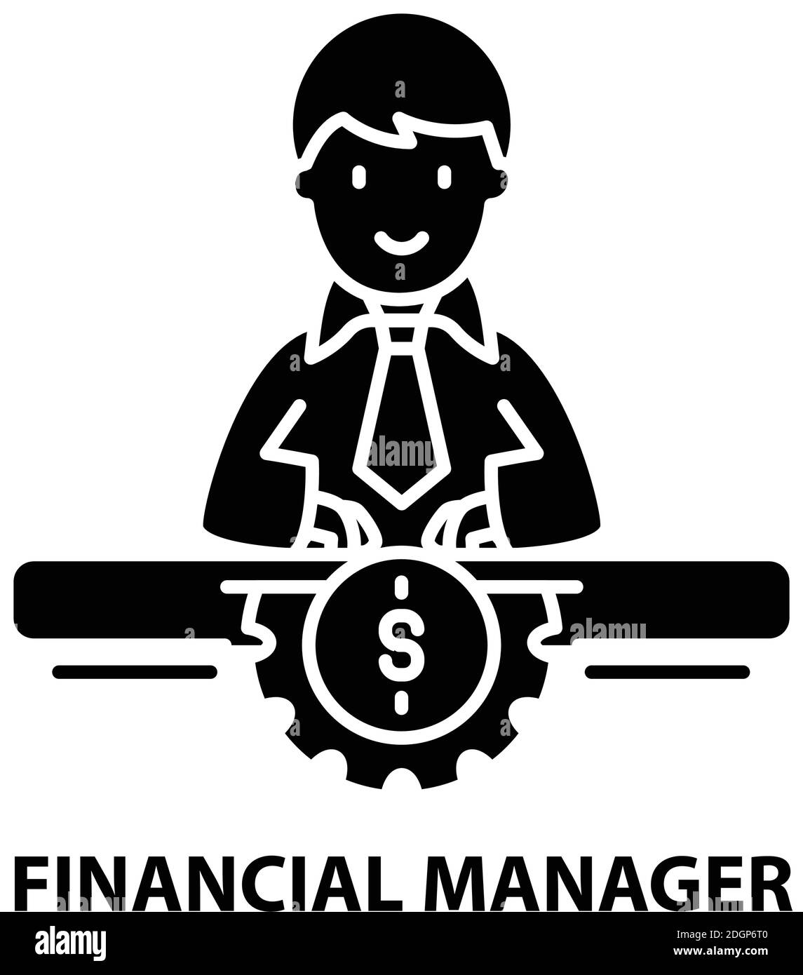 financial manager icon, black vector sign with editable strokes ...