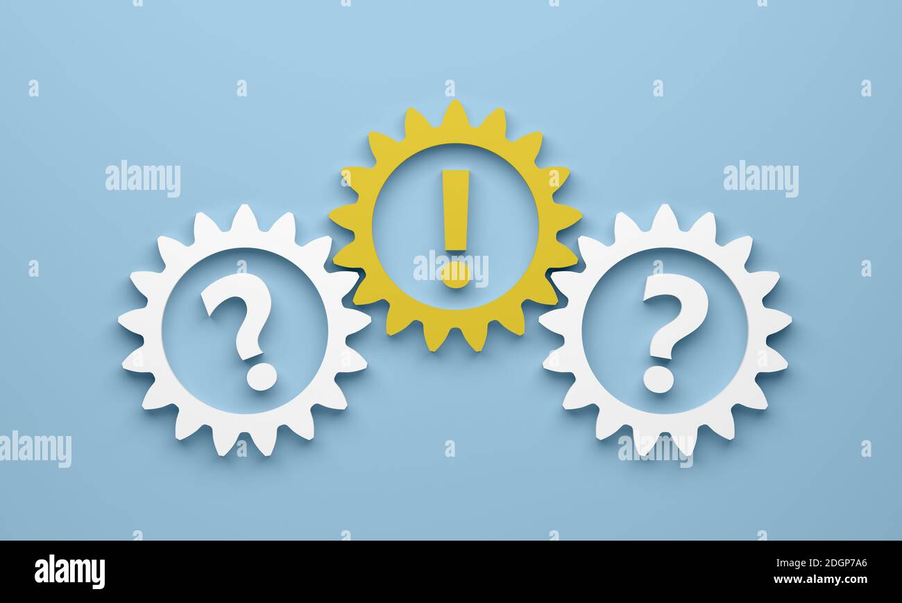 Question mark with gears - Illustration Stock Photo - Alamy