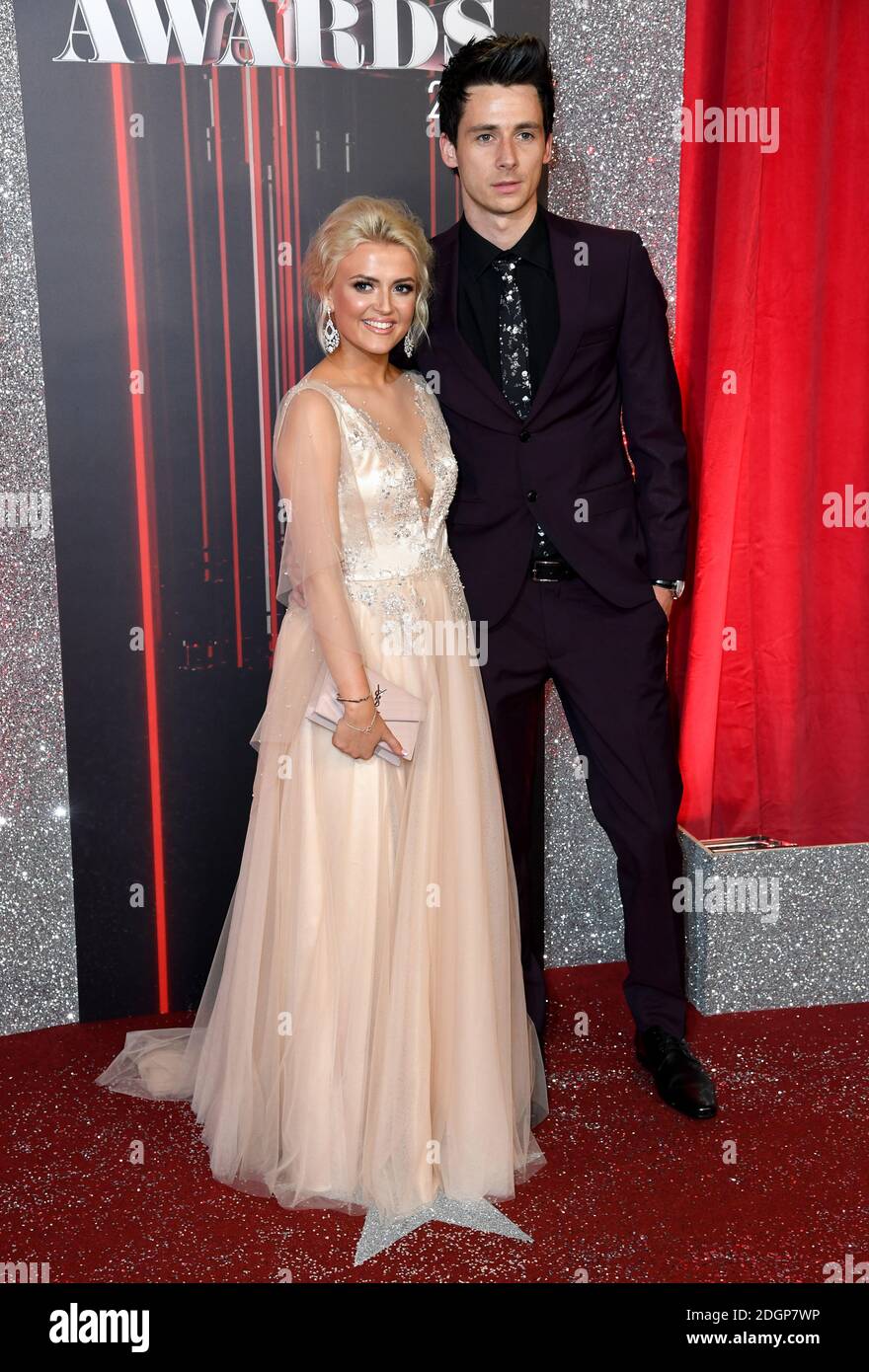 Lucy Fallon and Tom Leech attending the British Soap Awards 2017, held ...