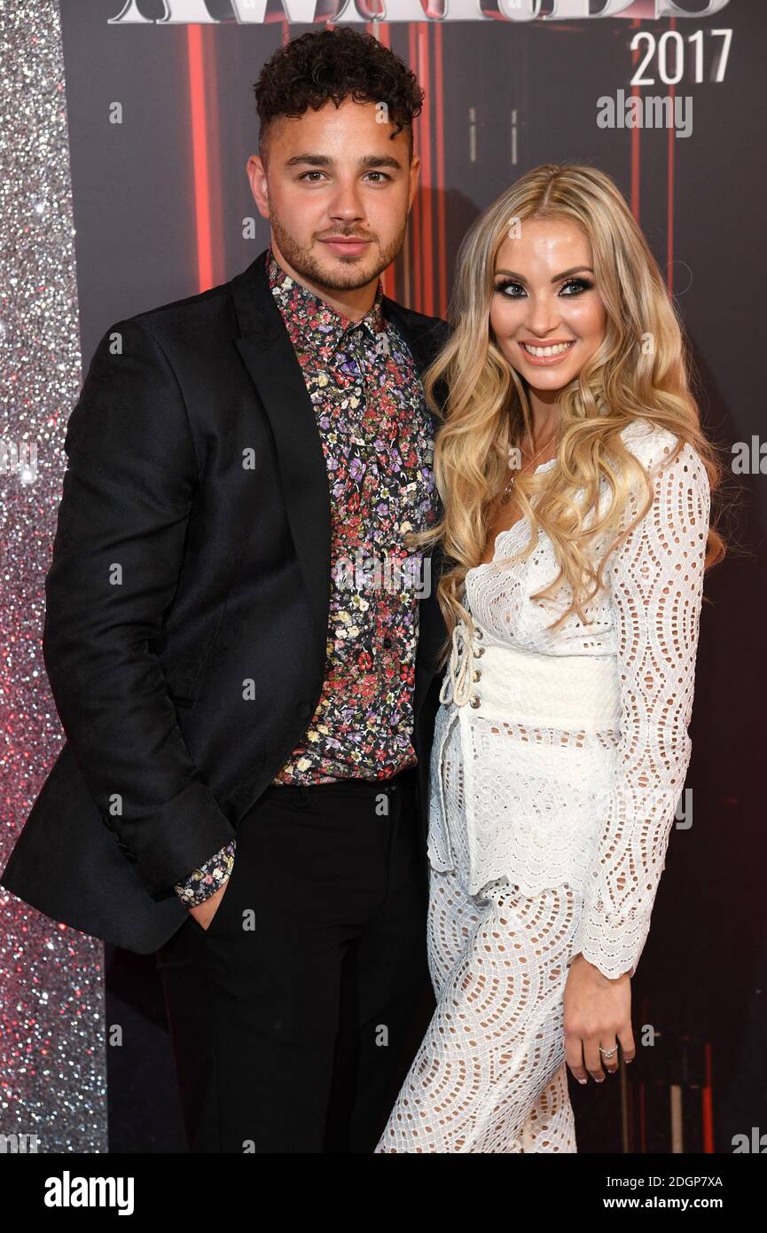 Adam Thomas and Caroline Daly attending the British Soap Awards 2017 ...