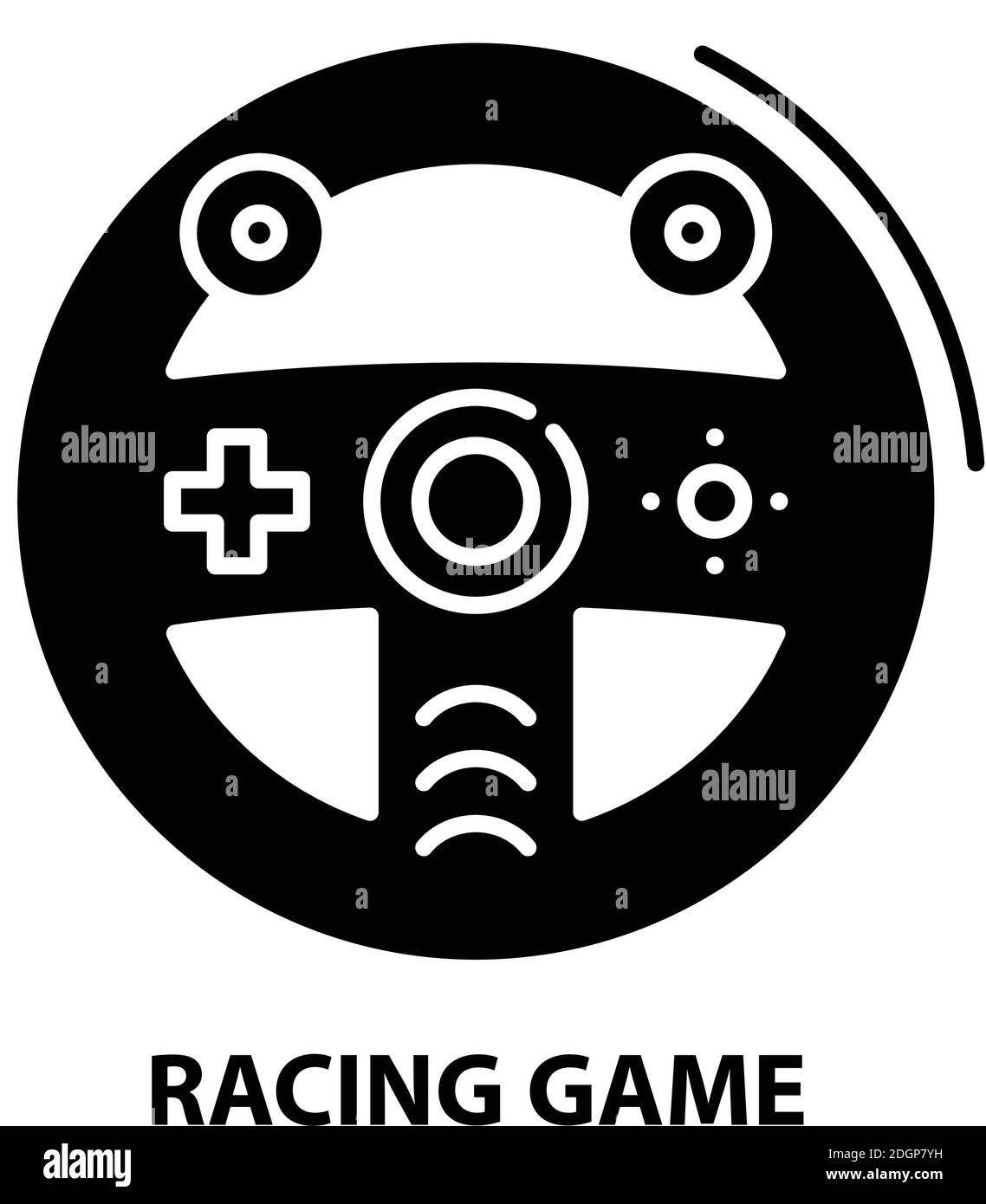 racing game icon, black vector sign with editable strokes, concept ...