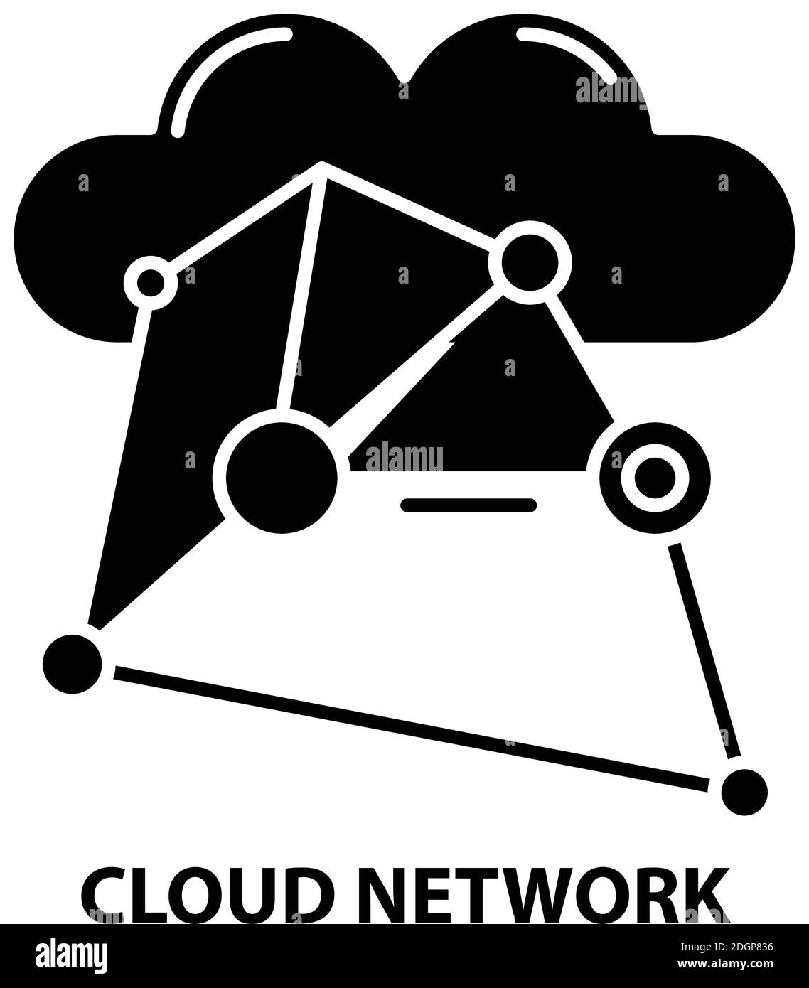 cloud network sign icon, black vector sign with editable strokes ...
