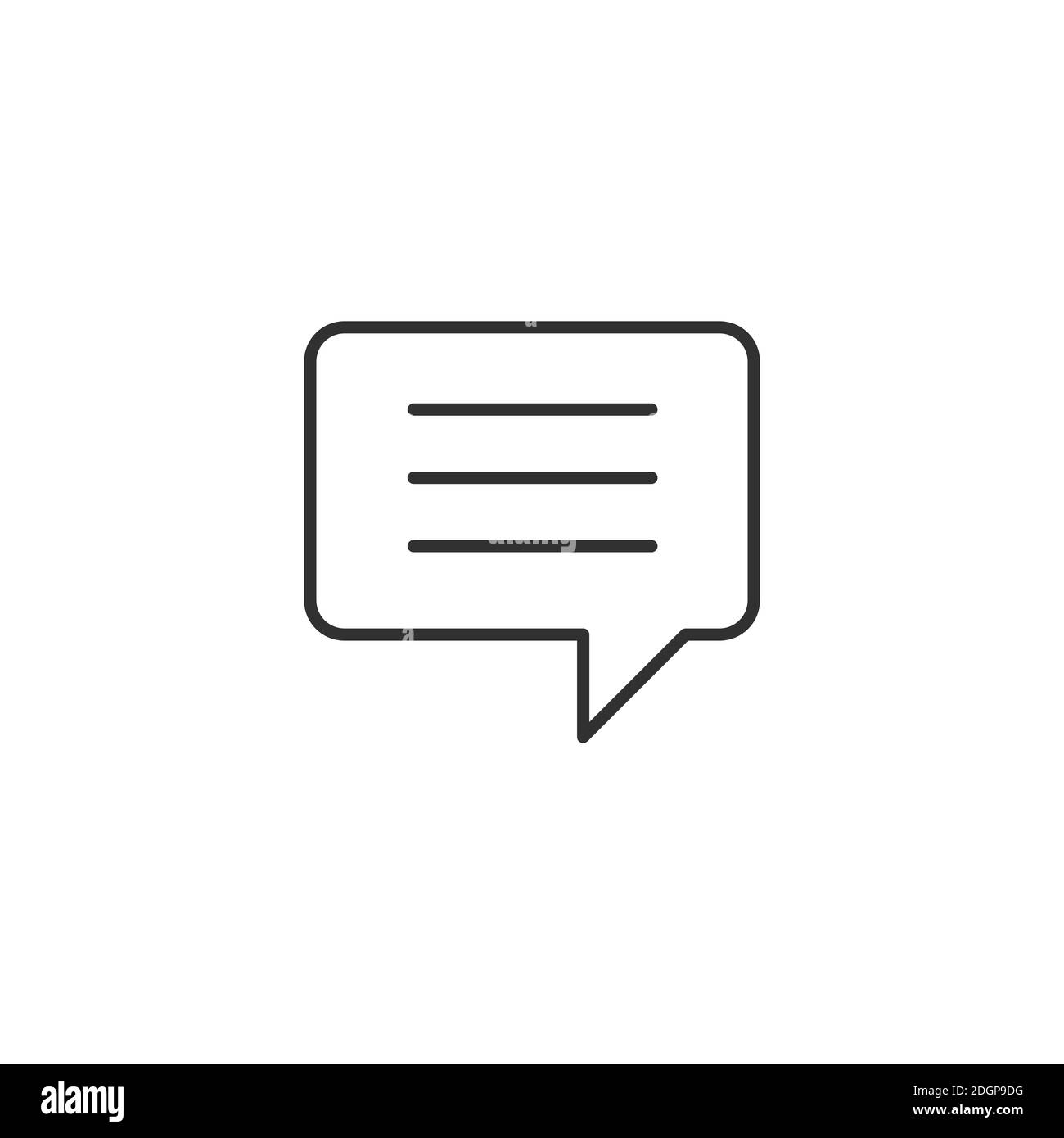 Chat linear icon. chat speach bubble, square message sign. Stock vector ...