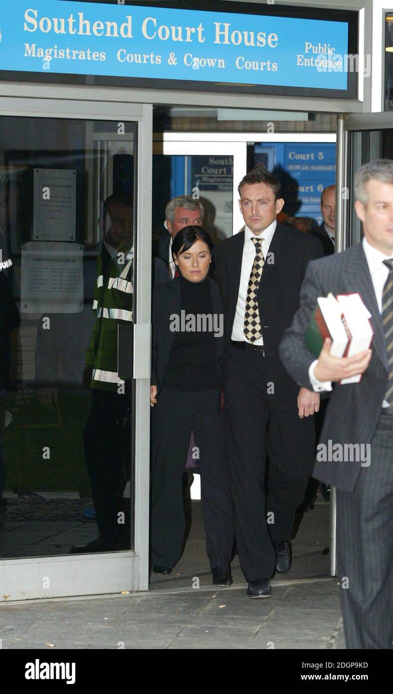 Jessie Wallace and boyfriend Dave Morgan leave Southend Court Rooms ...