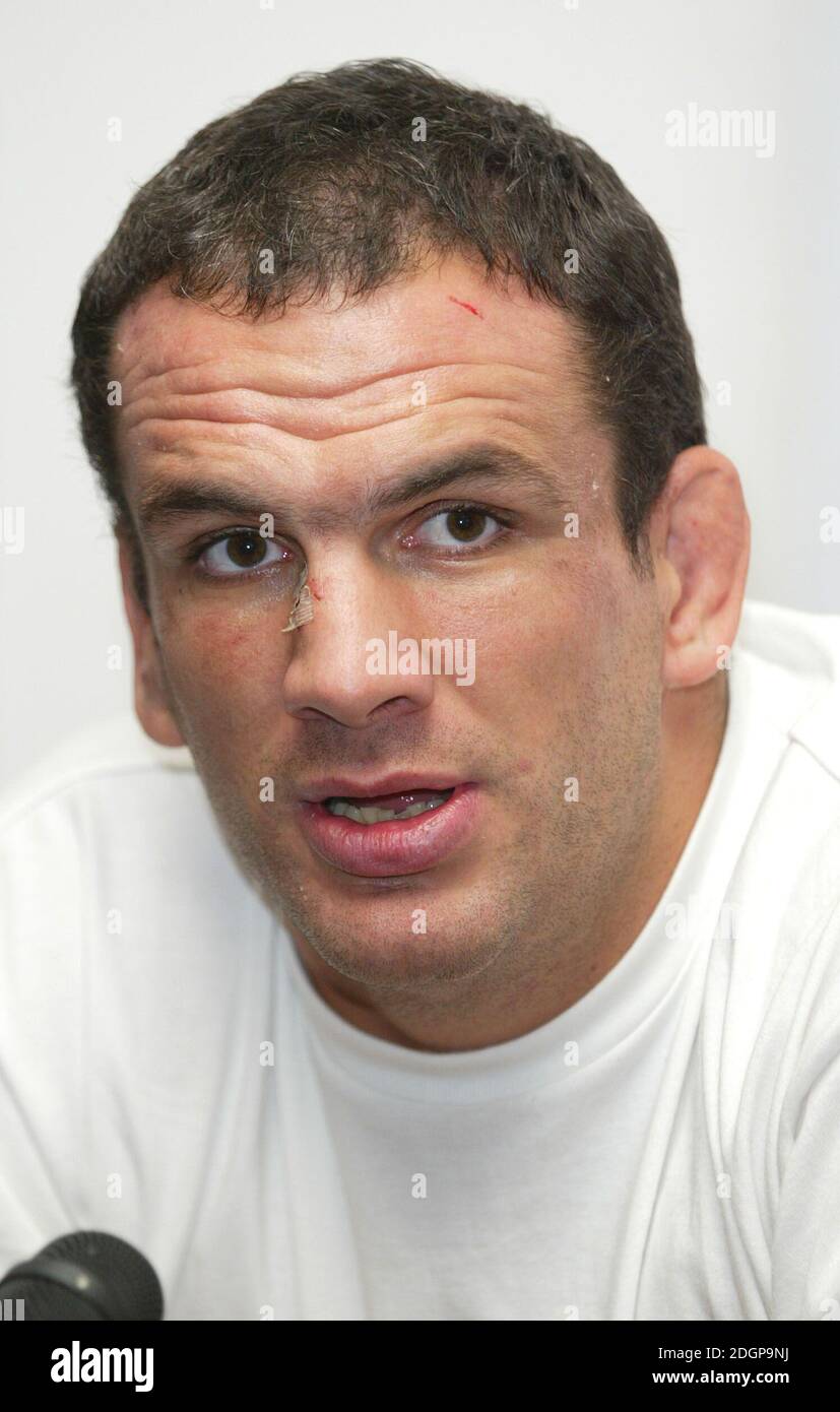 Martin Johnson at the press conference for the England Rugby Team ...
