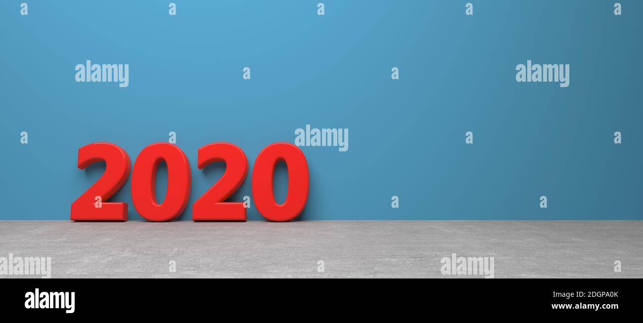 Happy near year 2020 symbol - 3D Illustration Stock Photo - Alamy