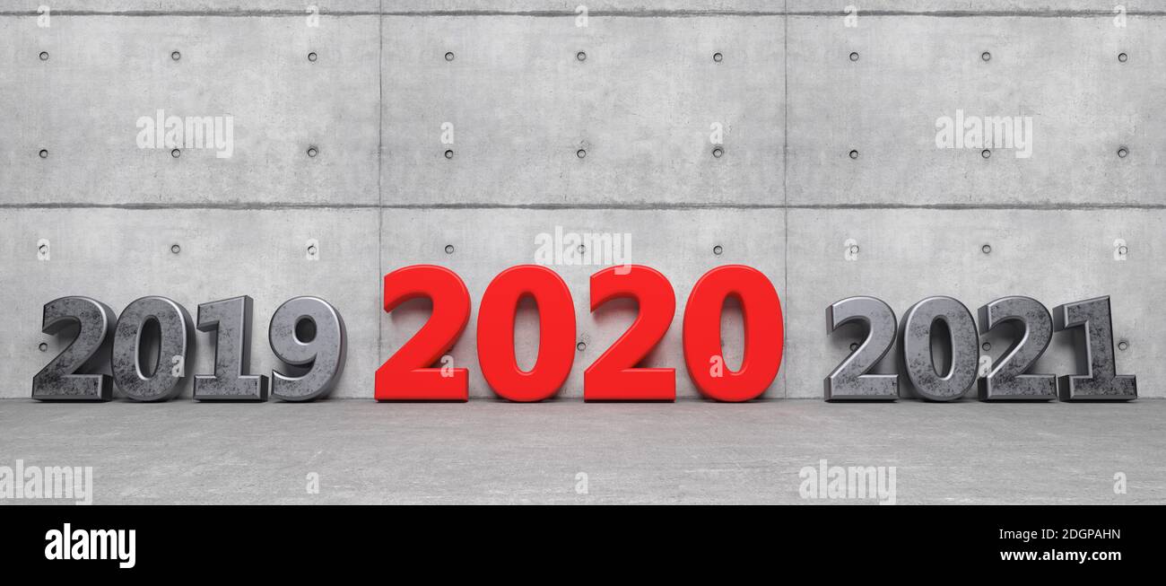 Happy near year 2020 symbol - 3D Illustration Stock Photo - Alamy