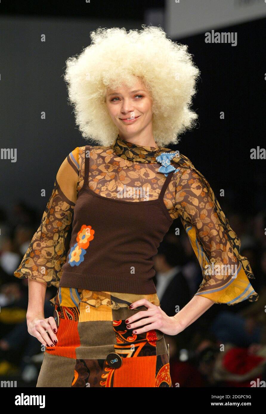 Jodie Kidd models at the Ronit Zilkha fashion show, part of London ...