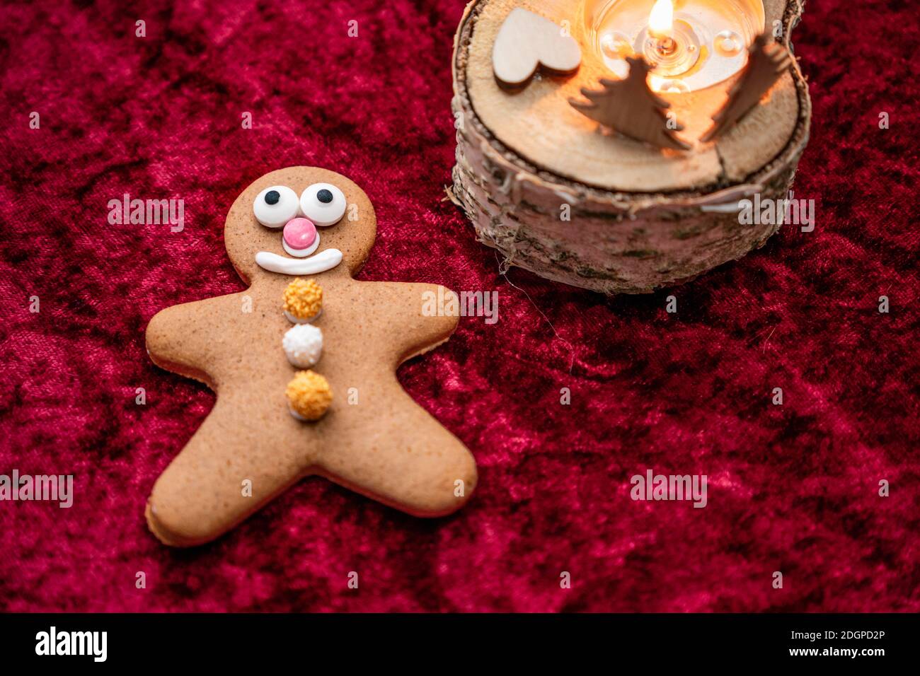 Gingerbread Man On Tablecloth High Resolution Stock Photography and ...