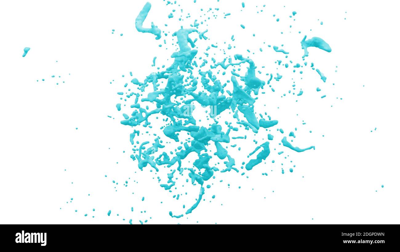 Abstract isolated colored liquid splash in front of white background ...