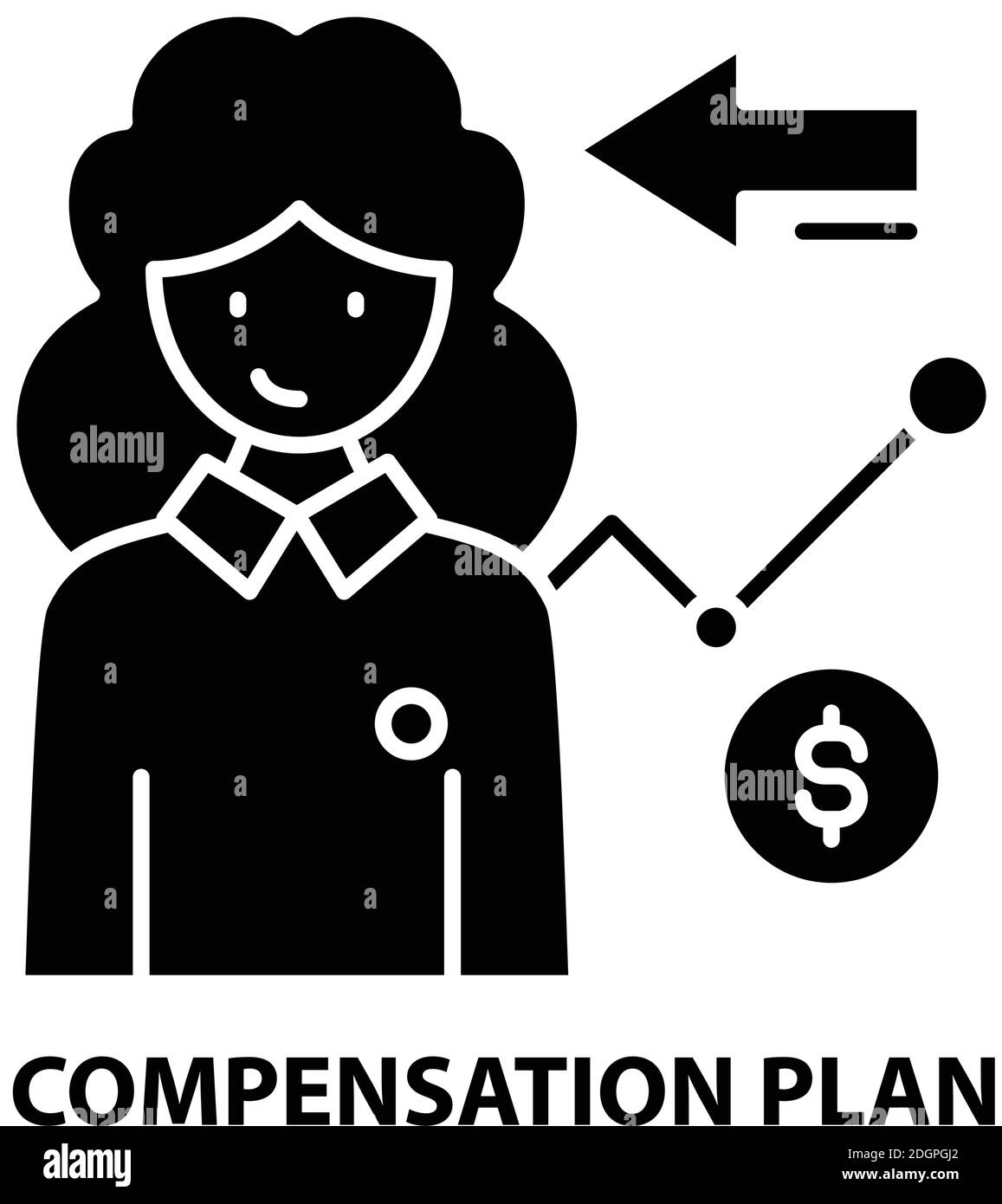 compensation plan icon, black vector sign with editable strokes ...