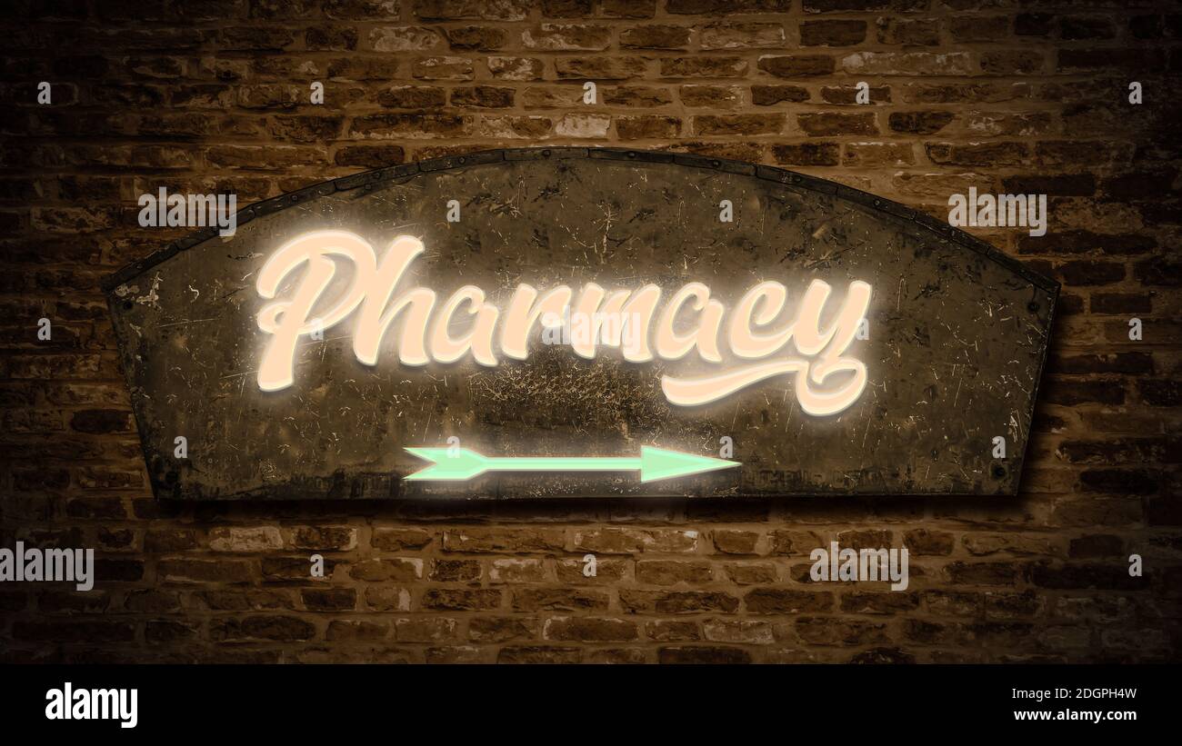 Street Sign to Pharmacy Stock Photo - Alamy