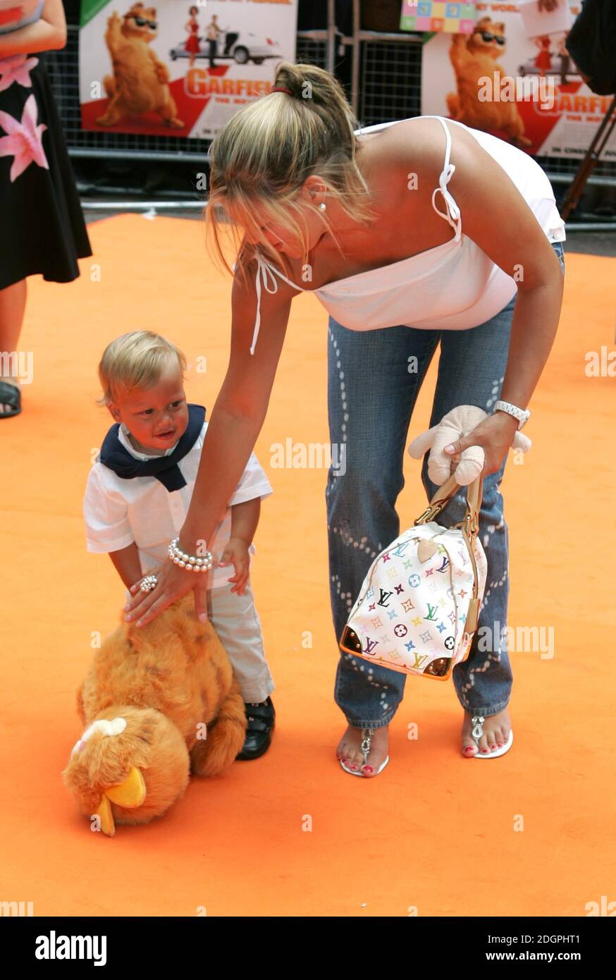 A pregnant Jade Goody and son Bobby Jack attending the UK Premiere of ...