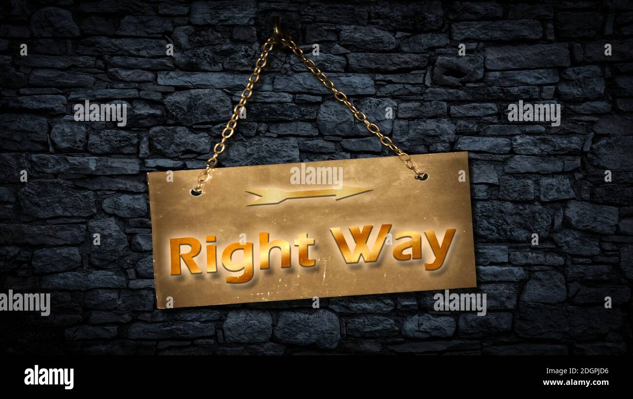 Street Sign Right Way Stock Photo - Alamy