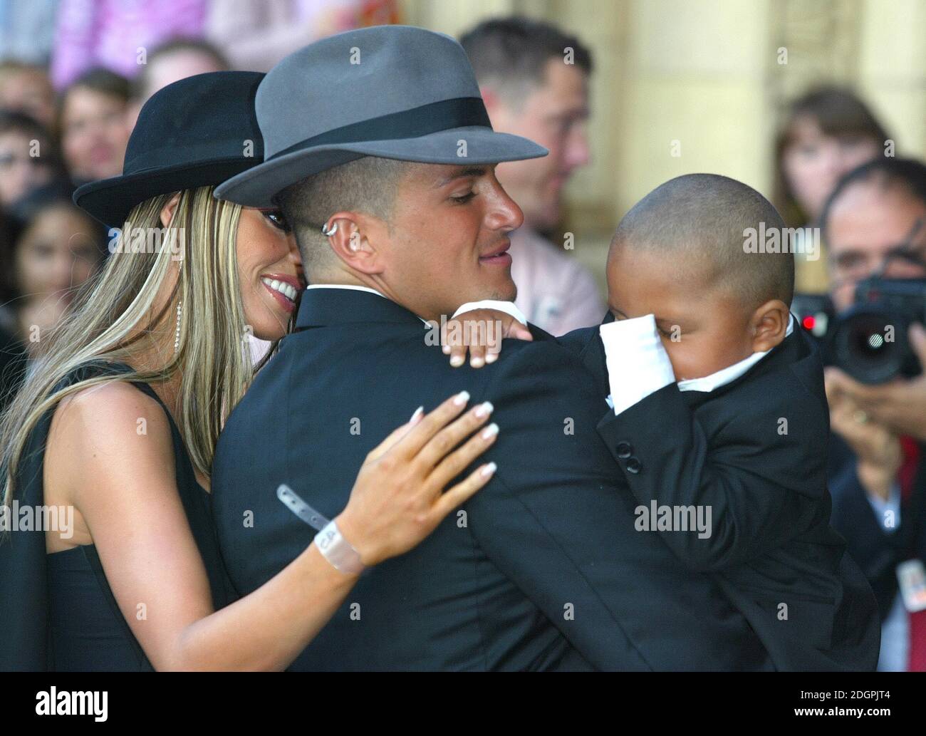 Jordan with Peter Andre and baby Harvey attending the Disney Channel ...