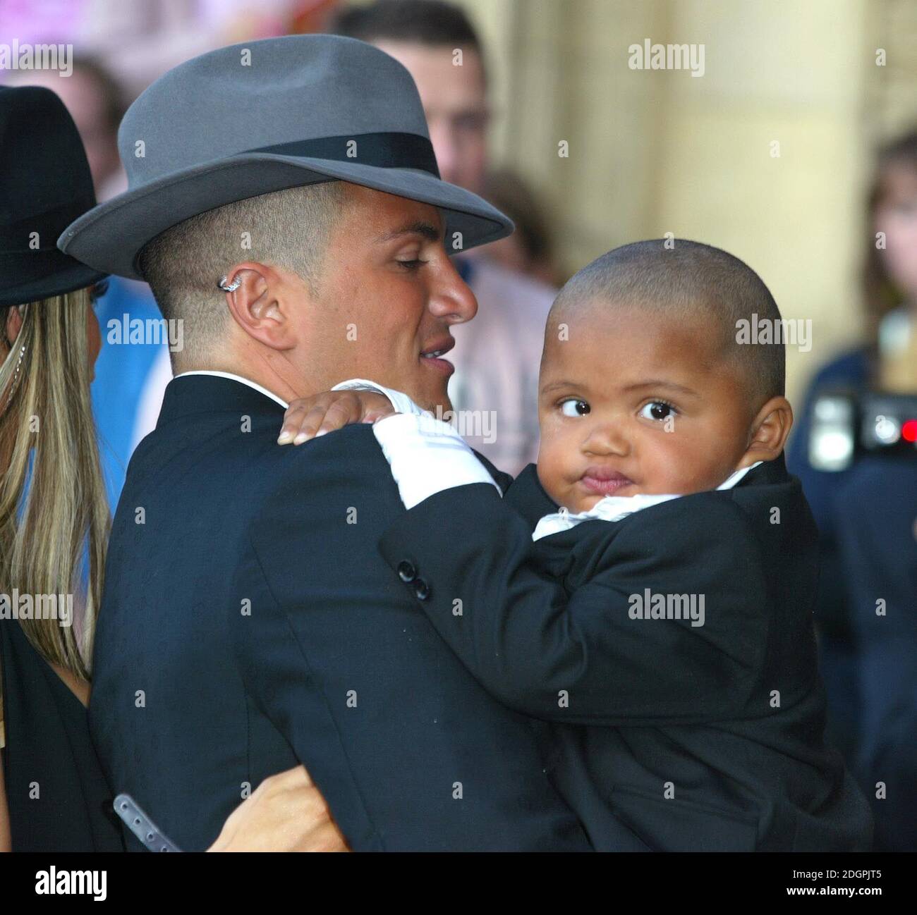 Jordan with Peter Andre and baby Harvey attending the Disney Channel ...