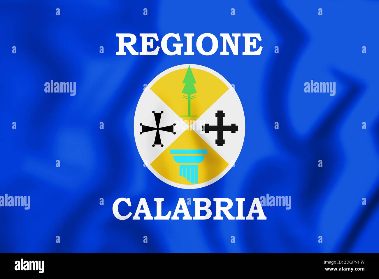 3D Flag of Calabria, Italy. 3D Illustration Stock Photo - Alamy