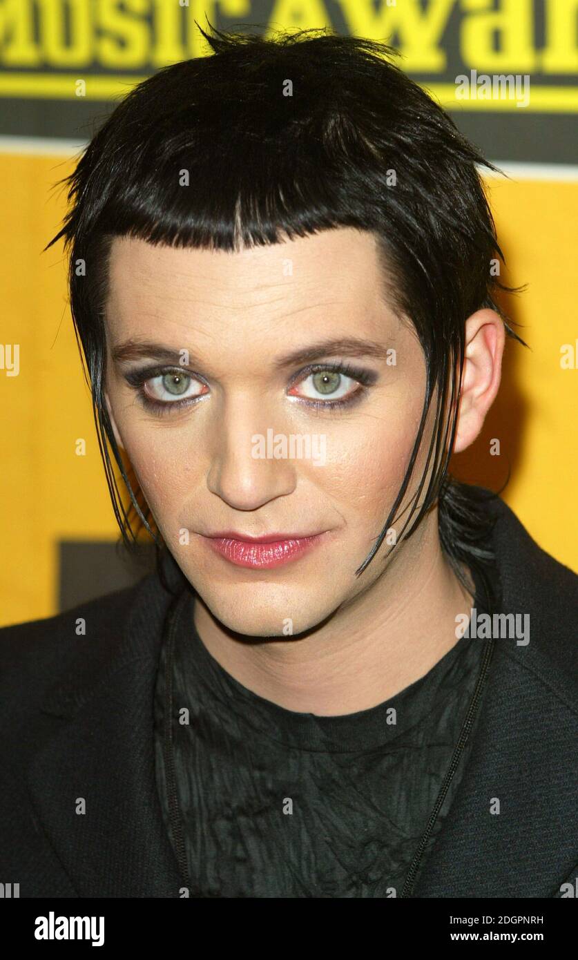 Brian Molko attending the MTV Europe music awards 2004 held in Rome ...
