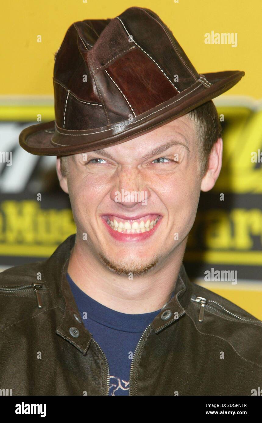 Nick Carter attending the MTV Europe music awards 2004 held in Rome ...