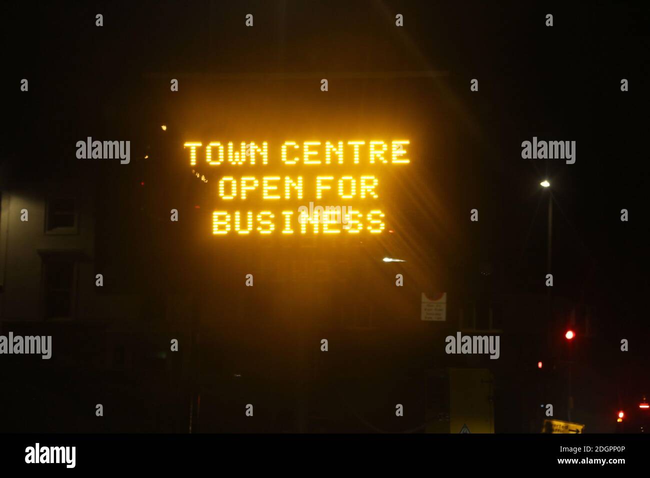 Scottish International Airshow, Ayr, Ayrshire, Illuminated road sign ...