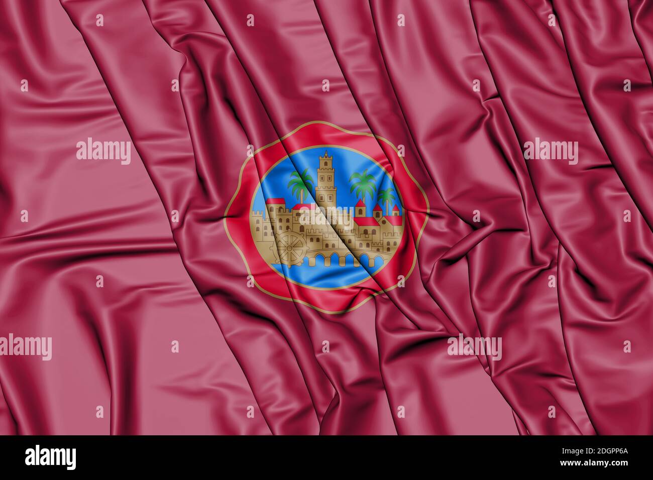 3D Flag of Cordoba City (Andalusia), Spain. 3D Illustration Stock Photo ...