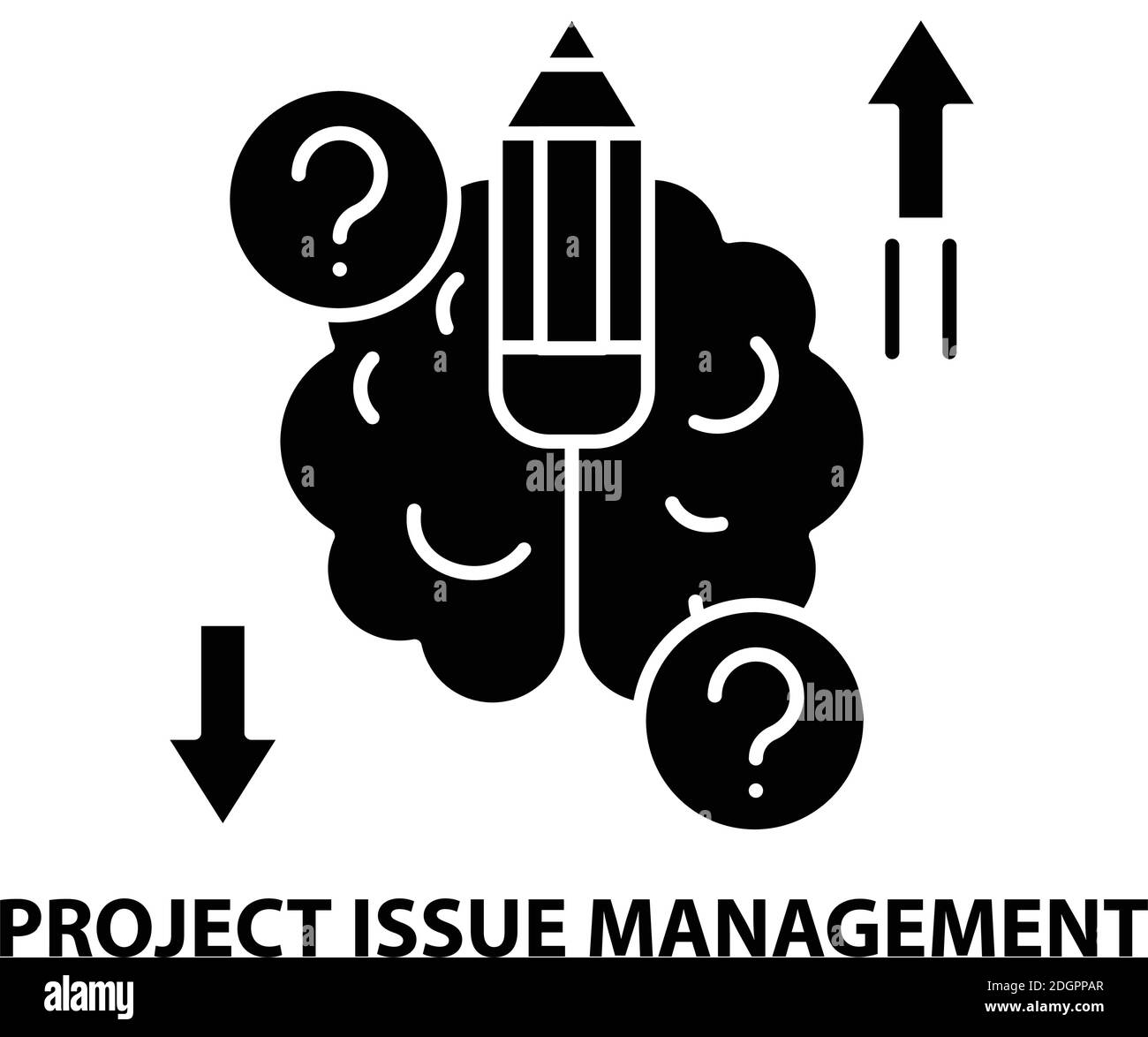 project issue management icon, black vector sign with editable strokes ...