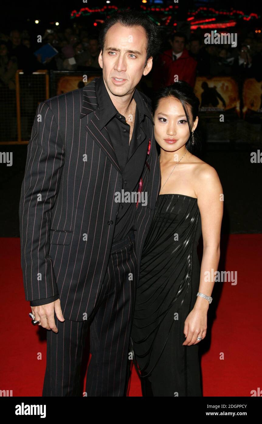 Nicolas Cage and wife Alice Kim arriving at the UK Premiere of National ...