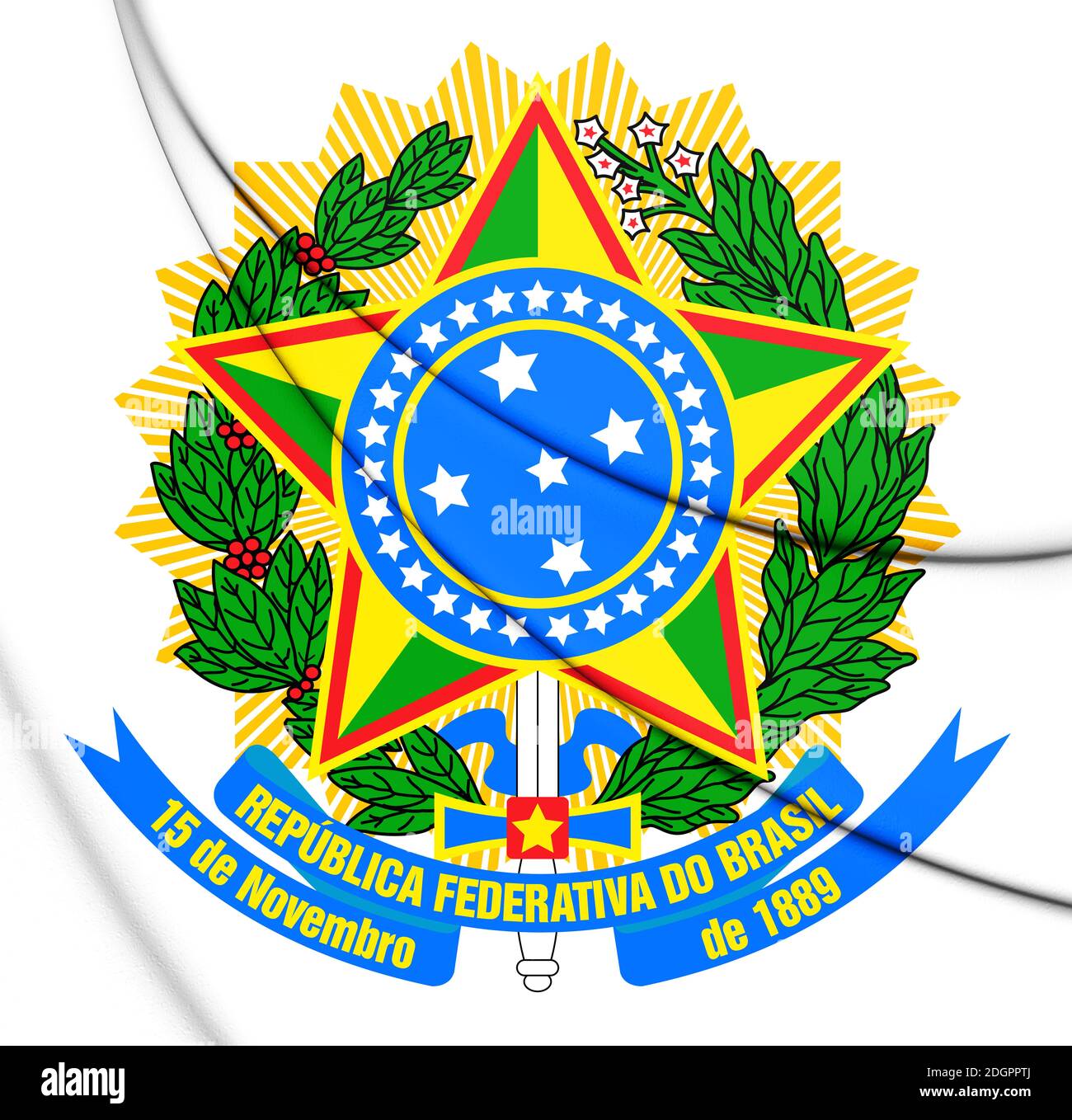 3D Brazil Coat of Arms. 3D Illustration Stock Photo - Alamy