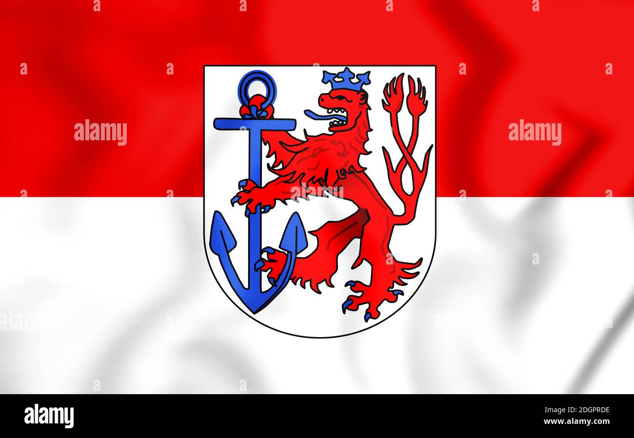 3D Flag of Dusseldorf (North Rhine-Westphalia), Germany. 3D ...