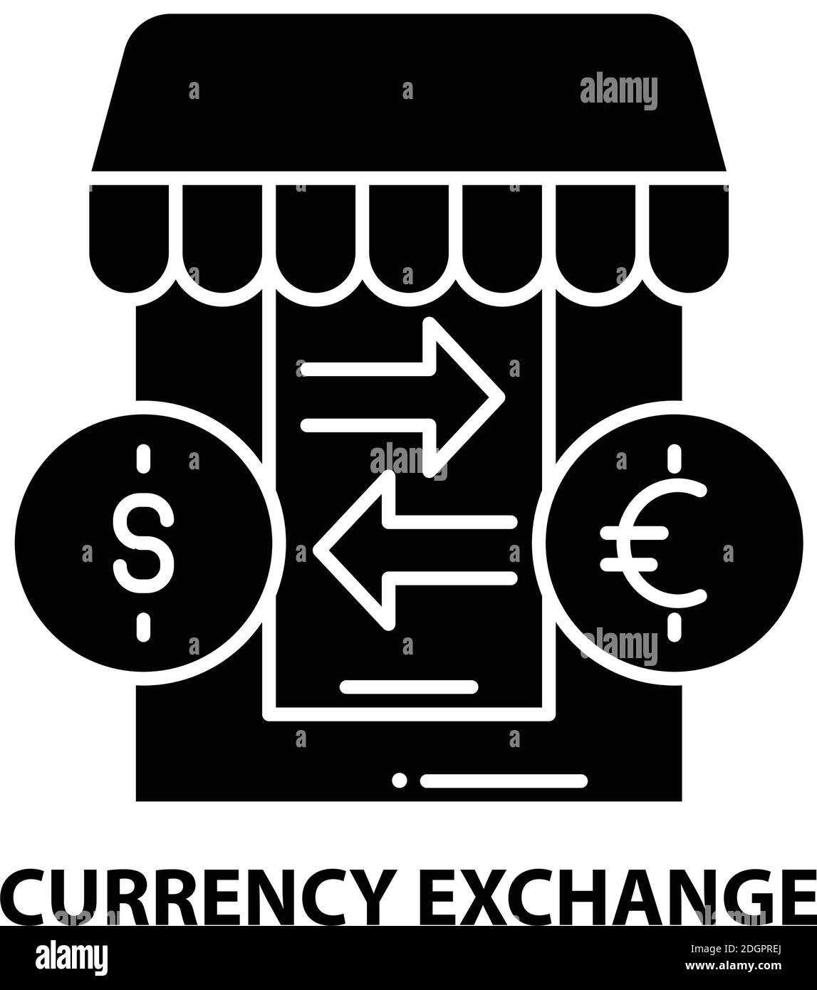currency exchange sign icon, black vector sign with editable strokes ...
