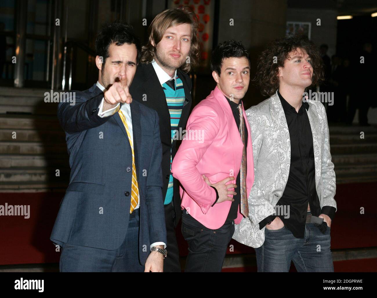 Maroon 5 arriving at the Brit Awards 2005, Earls Court Arena, London ...