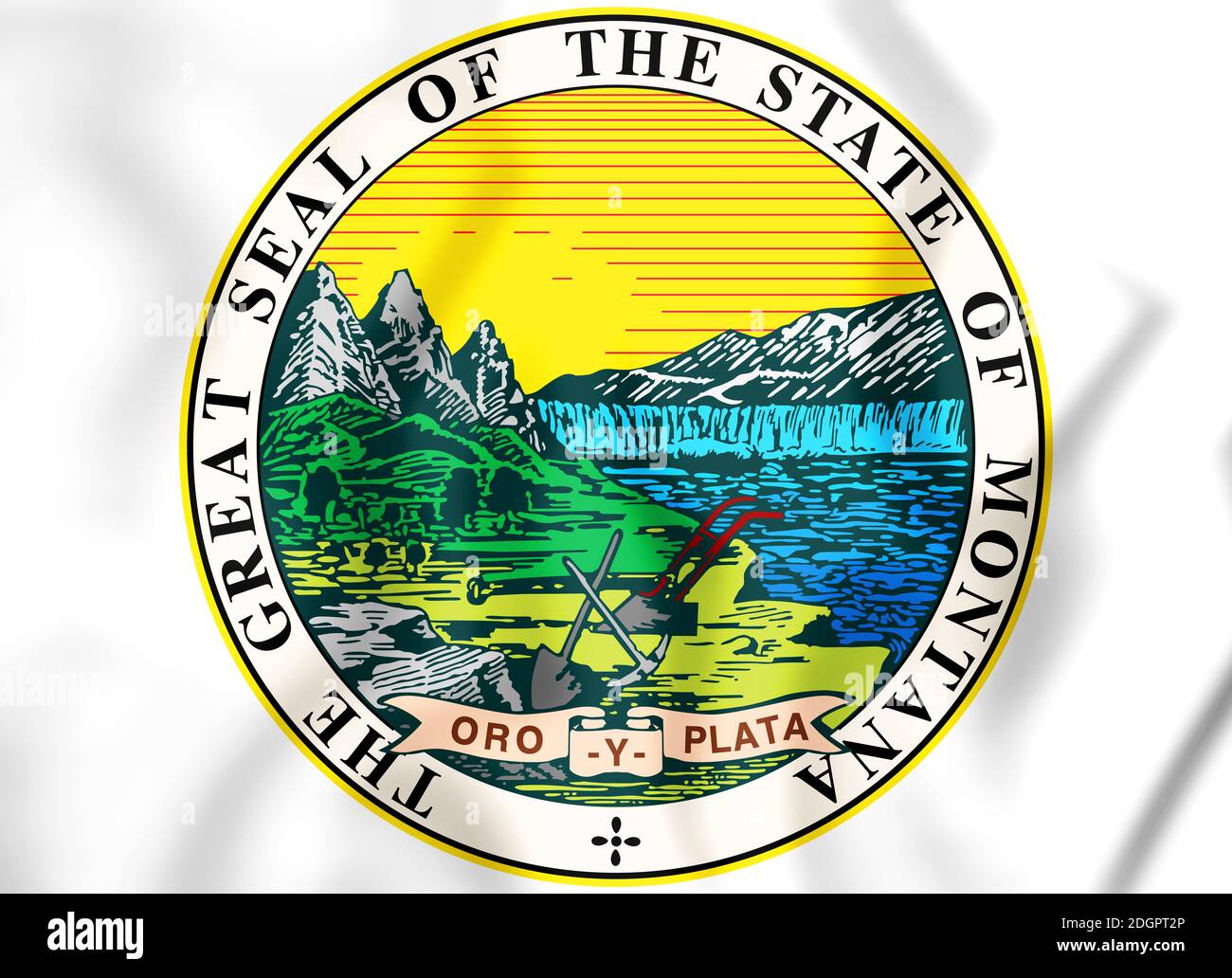 State Seal of the Montana state, USA. 3D Illustration Stock Photo - Alamy