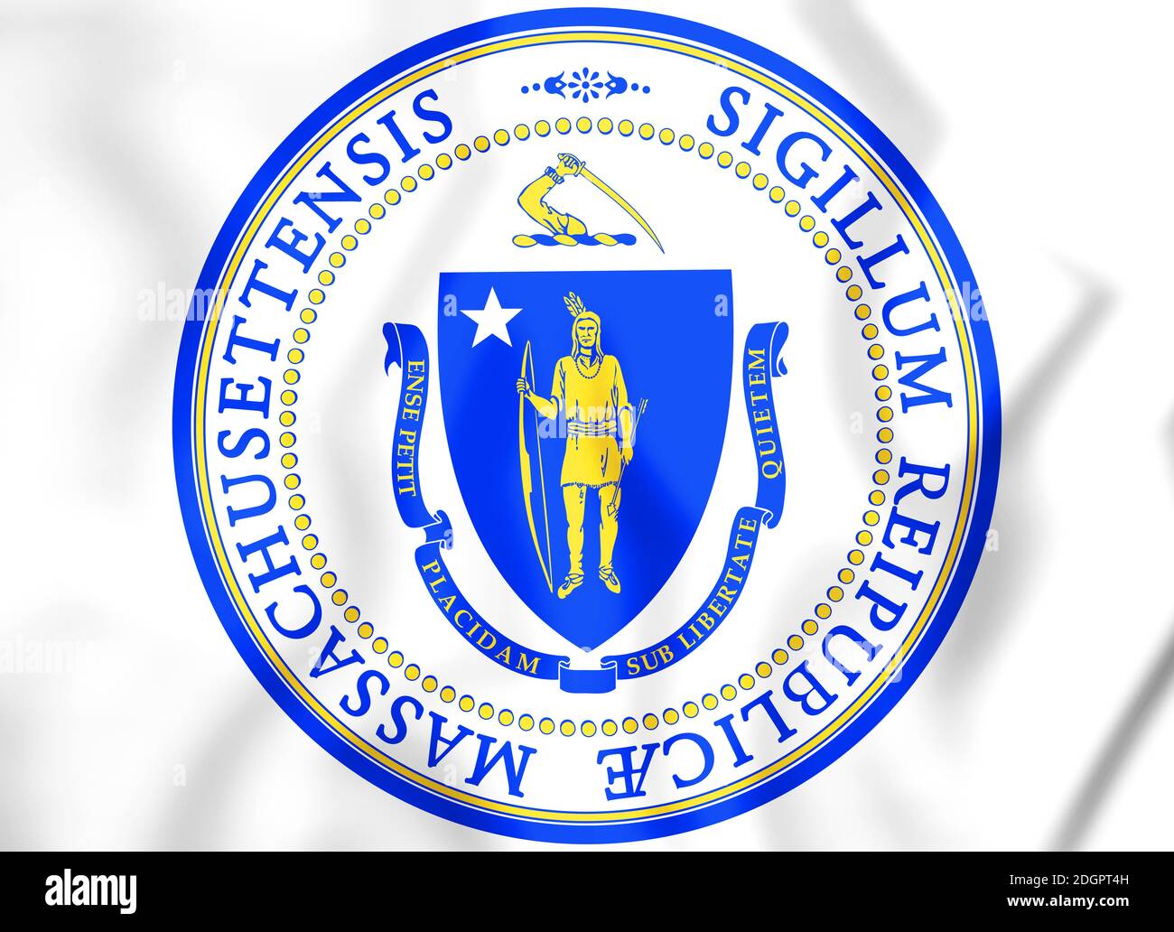 State Seal of the Massachusetts state, USA. 3D Illustration Stock Photo ...
