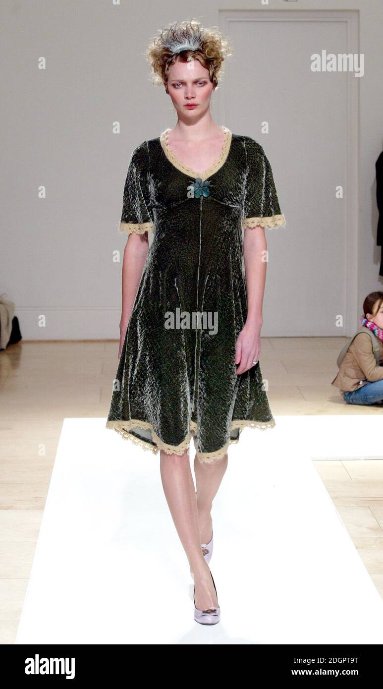 Jodie Kidd models at the Ronit Zilkha autumn/winter fashion show, Royal ...