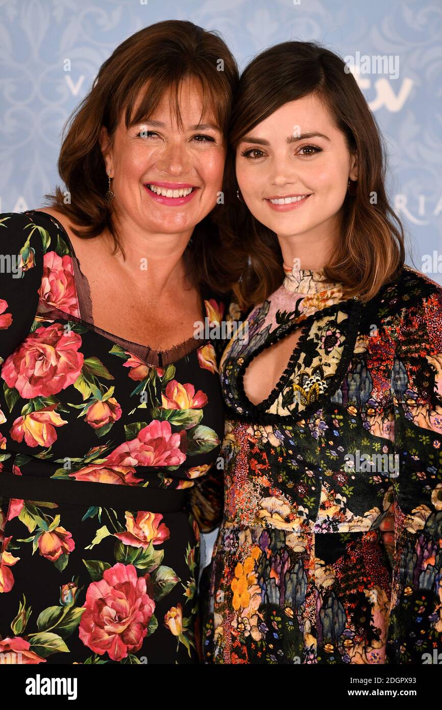 Daisy Goodwin (left) and Jenna Coleman attending the Season 2 Premiere ...