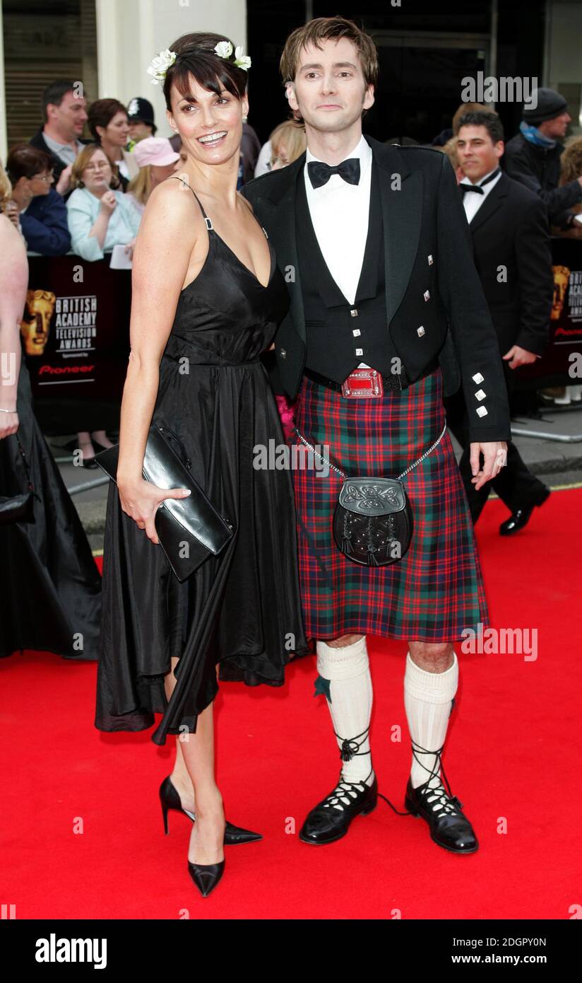 Sarah Parish and the new 'Doctor Who' David Tennant arriving at the ...