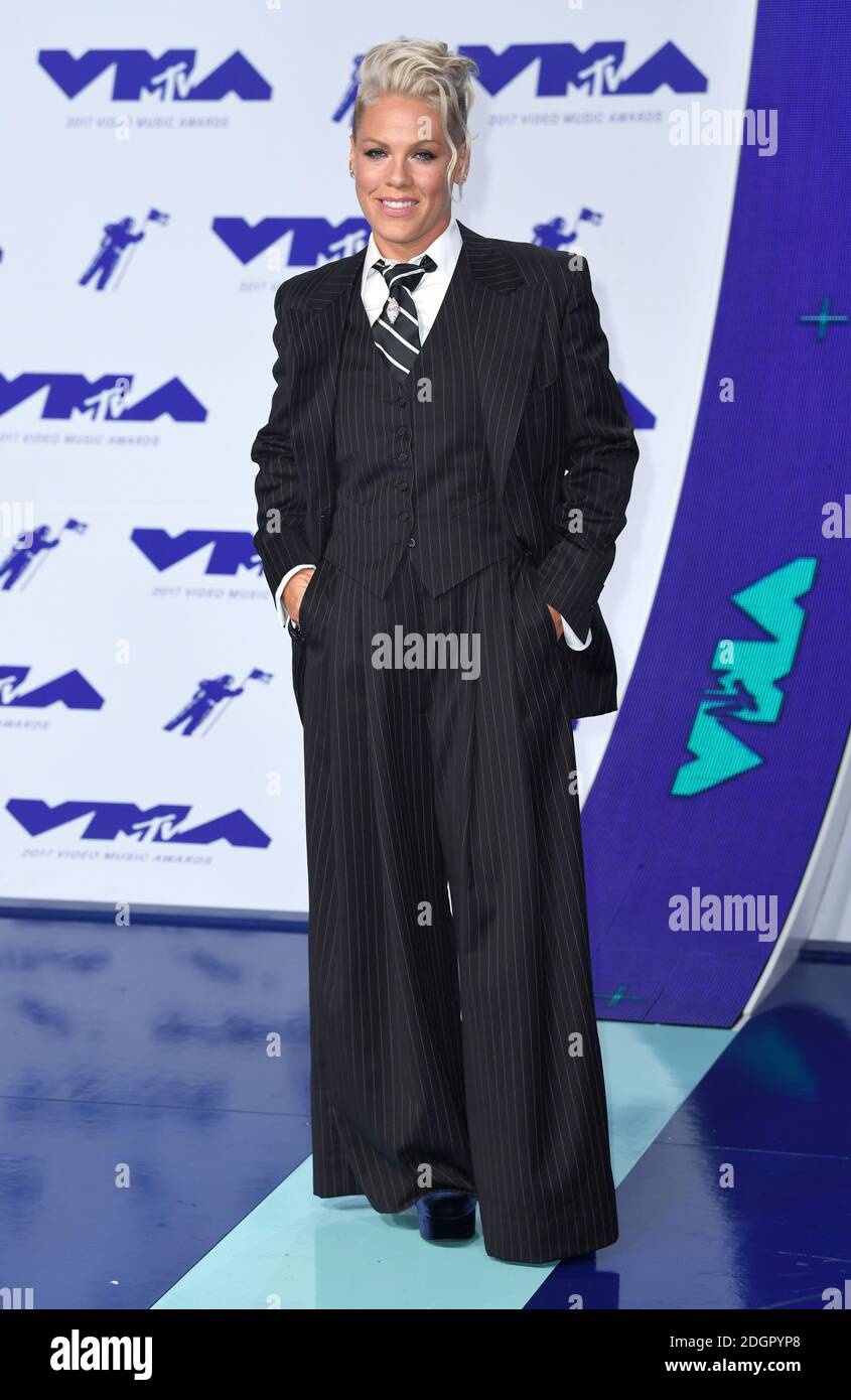Pink arriving at the MTV Video Music Awards 2017, held at the Forum ...
