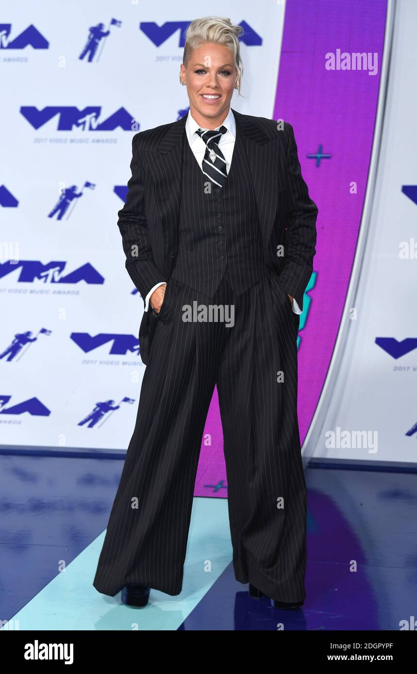 Pink arriving at the MTV Video Music Awards 2017, held at the Forum ...