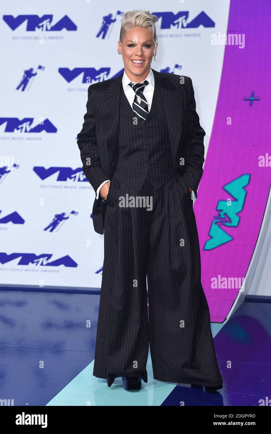 Pink arriving at the MTV Video Music Awards 2017, held at the Forum ...